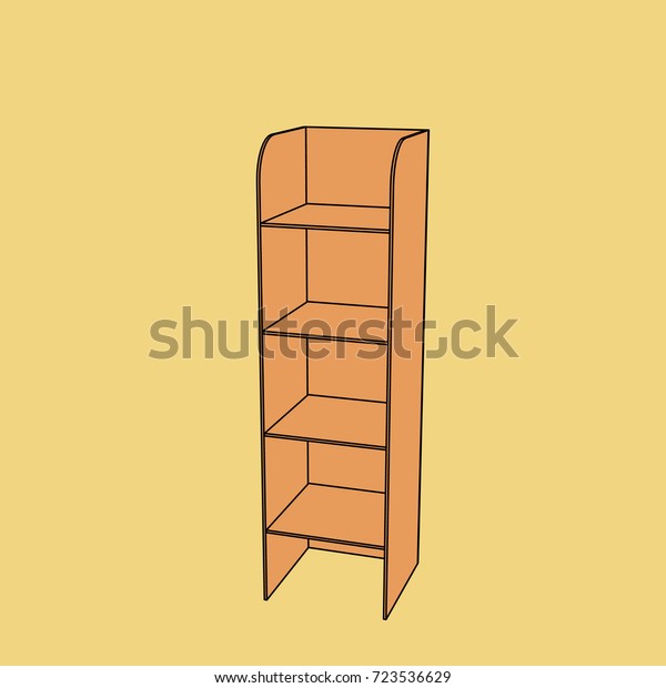 Empty Wooden Cabinet Shelves Simple Office Stock Vector (Royalty Free ...