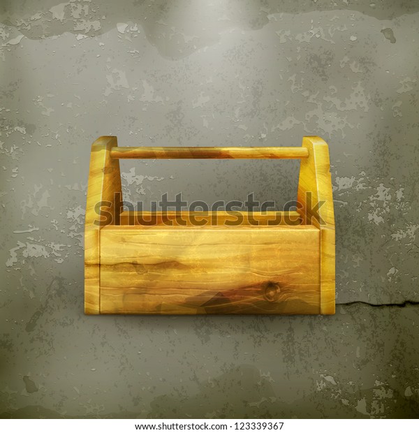 Empty Wooden Tool Box Oldstyle Vector Stock Vector (Royalty Free) 123339367