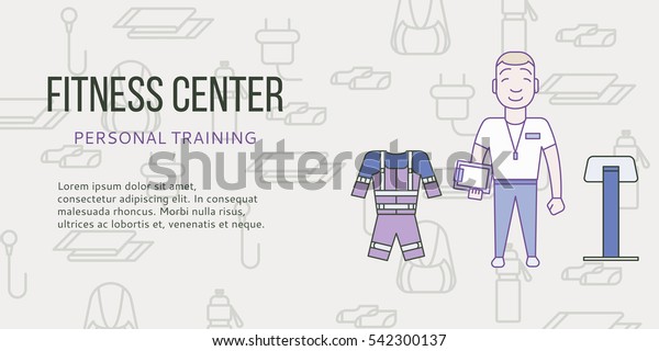Ems Training Web Banner Flyer Flat: เวกเตอร์สต็อก (ปลอดค่าลิขสิทธิ์ ...