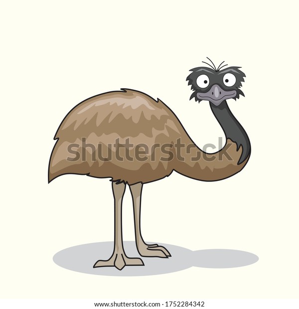 Emu Bird Cartoon Cute Animals Stock Vector (Royalty Free) 1752284342 ...