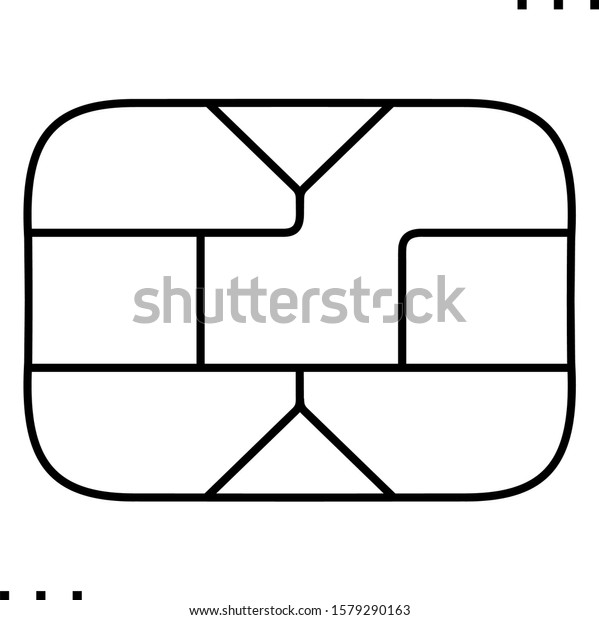 Emv Chip Line Art Icon Stock Vector (Royalty Free) 1579290163 ...