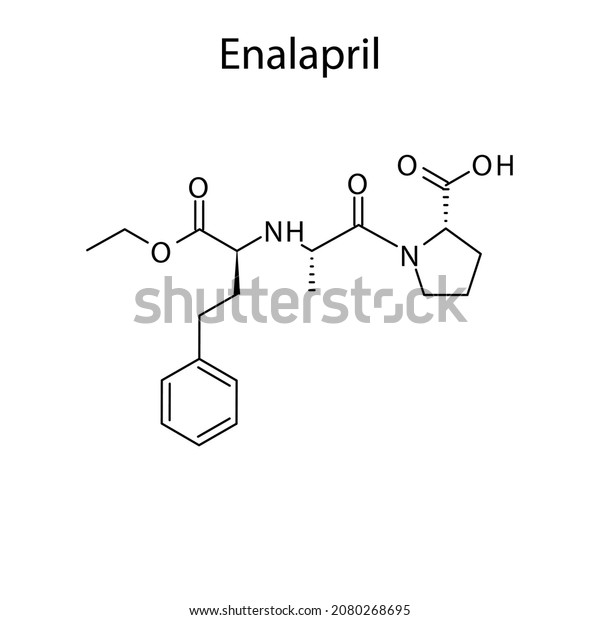 Enalapril Molecular Structure Flat Skeletal Chemical Stock Vector ...