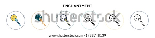Enchantment Icon Filled Thin Line Outline Stock Vector (Royalty Free ...
