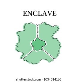 Enclave Geographical Phenomenon Vector Illustration Stock Vector ...