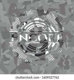 Encore Grey Camouflage Emblem Vector Illustration Stock Vector (Royalty ...