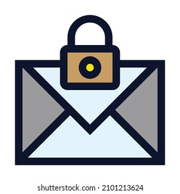 Encrypted Email Simple Vector Color Icon Stock Vector (Royalty Free ...