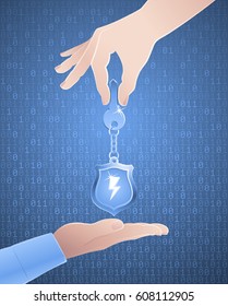 Encrypted Key Exchange Illustration On Subject Stock Vector (Royalty ...