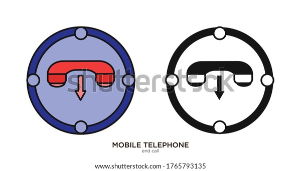 End Call Vector Illustration Lineal Color Stock Vector (Royalty Free ...