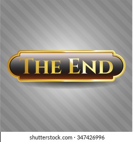 End Gold Emblem Badge Stock Vector (Royalty Free) 347426996