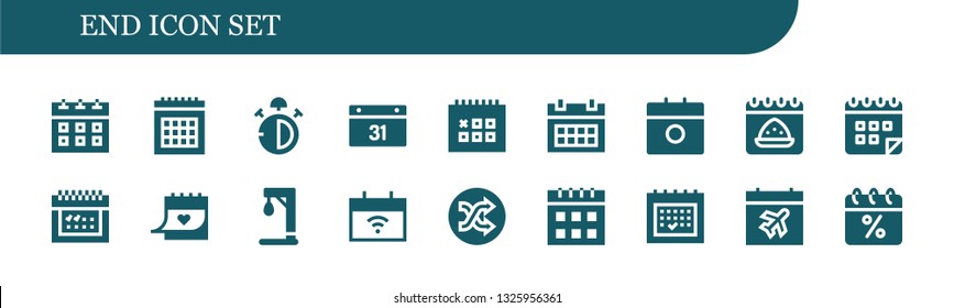 End Icon Set 18 Filled End Stock Vector (Royalty Free) 1325956361