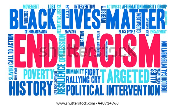 End Racism Word Cloud On White Stock Vector (Royalty Free) 440714968 ...