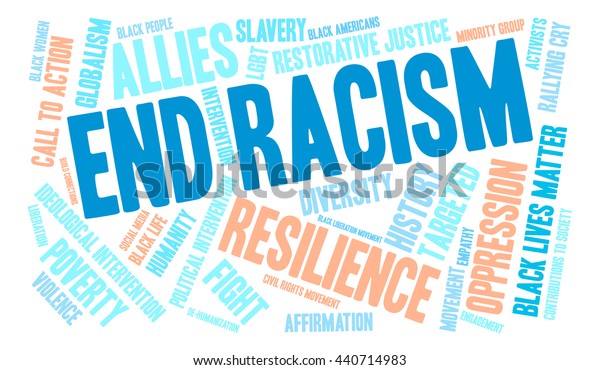 End Racism Word Cloud On White Stock Vector (Royalty Free) 440714983 ...