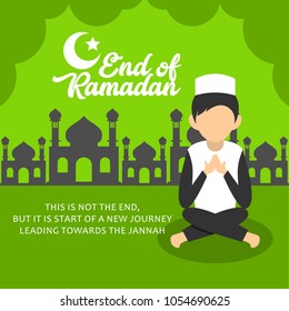 End Ramadan Illustration Stock Vector (Royalty Free) 1054690625 ...