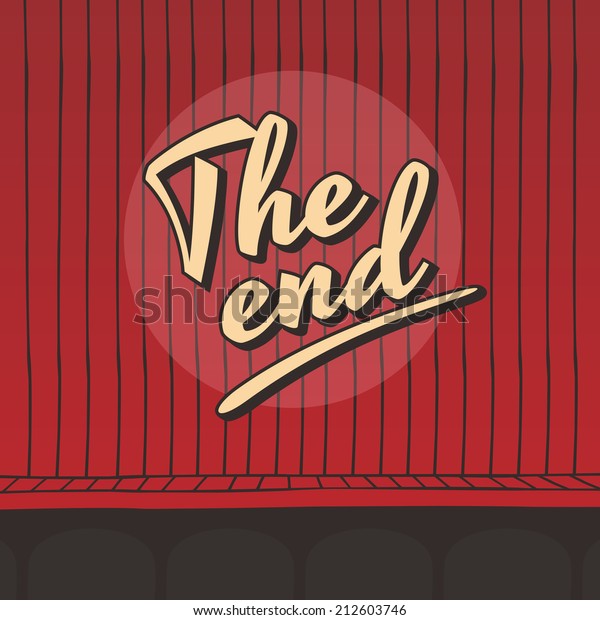 End Red Curtain Stage Show Stock Vector (Royalty Free) 212603746 ...
