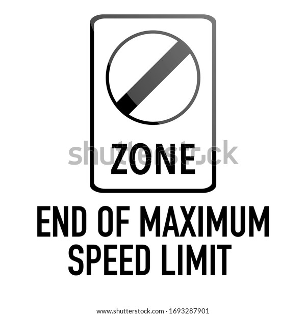 End Speed Limit Information Warning Road Stock Vector (Royalty Free ...