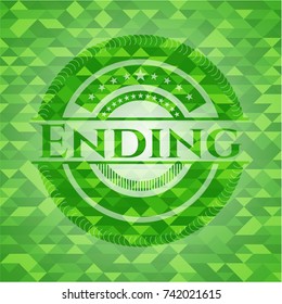 Ending Green Emblem Triangle Mosaic Background Stock Vector (Royalty ...