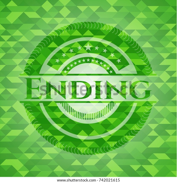 Ending Green Emblem Triangle Mosaic Background Stock Vector (Royalty ...
