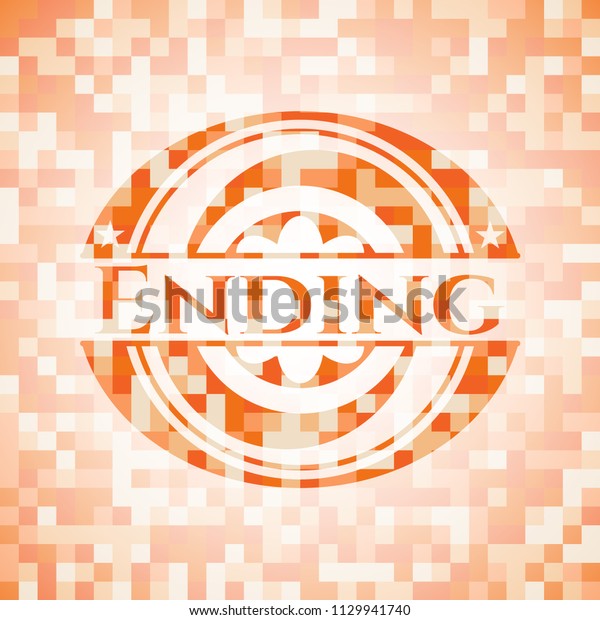 Ending Orange Mosaic Emblem Background Stock Vector (Royalty Free ...