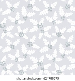 Endless Christmas Pattern Holly Ilex Aquifolium Stock Vector (Royalty ...