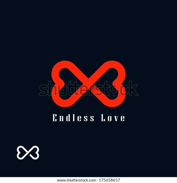 Endless Love Symbol Two Hearts Stock Vector (Royalty Free) 175658657