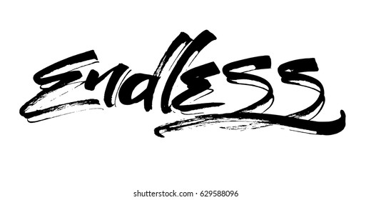 Endless Modern Calligraphy Hand Lettering Silk Stock Vector (Royalty ...