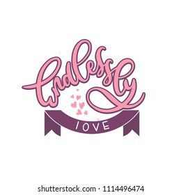 Endlessly Lovevector Typography Hand Drawn Lettering Stock Vector ...