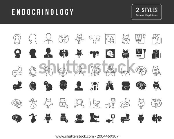 Endocrinology Collection Perfectly Simple Monochrome Icons Stock Vector ...