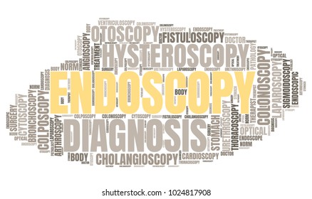 Endoscopy Word Cloud Vector Diagnosis Collage Stock Vector (Royalty ...