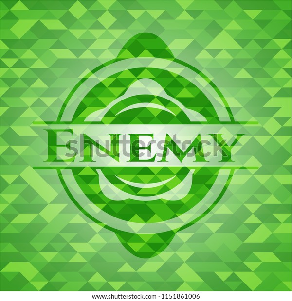 Enemy Green Emblem Triangle Mosaic Background Stock Vector (Royalty ...