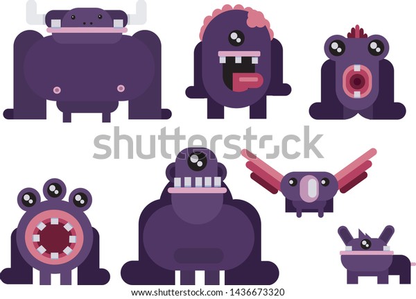 Enemy Monster Skeleton Character Game Asset Stock Vector (Royalty Free ...
