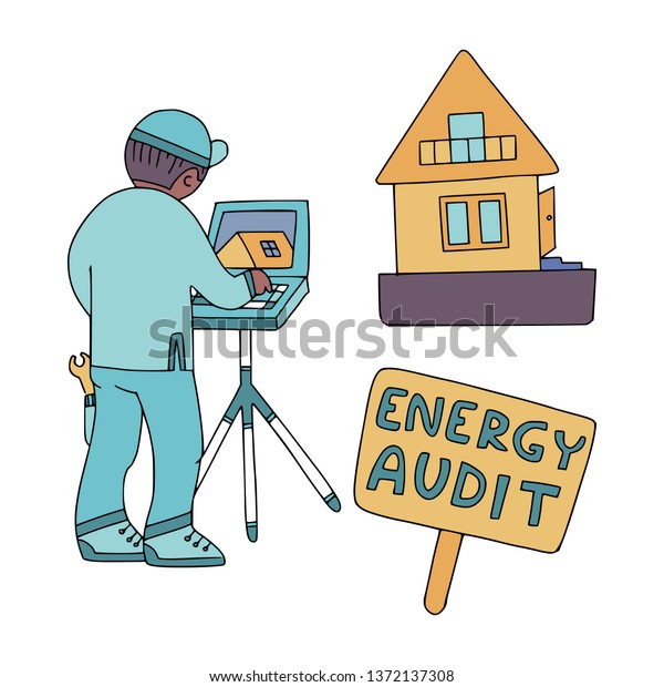 Energy Audit Doodles Specialized Services Sites Stock Vector (Royalty ...