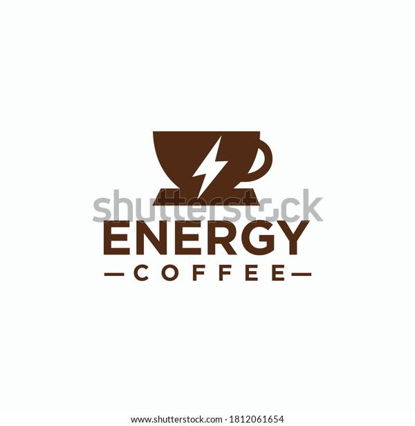 Vektor Stok Energy Coffee Logo Vector Drink Symbol (Tanpa Royalti ...