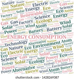 Energy Consumption Word Cloud Wordcloud Made Stock Vector (Royalty Free ...