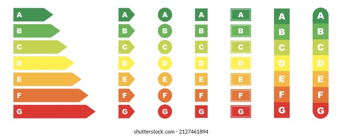 Energy Efficiency Chart Set Energy Efficiency Stock Vector (Royalty ...