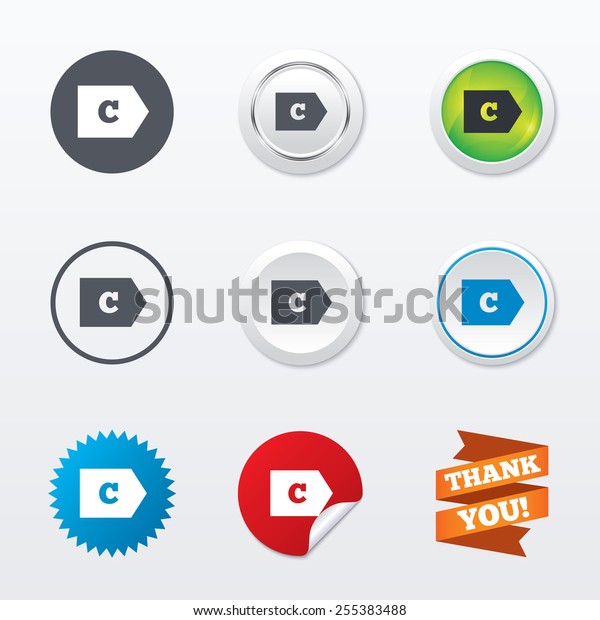 Energy Efficiency Class C Sign Icon Stock Vector (Royalty Free ...