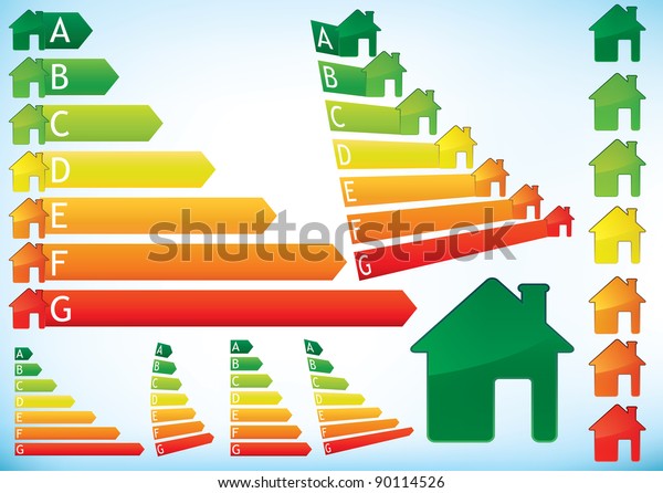 Energy Efficiency Rating Graphs Color Combining Stock Vector (Royalty ...