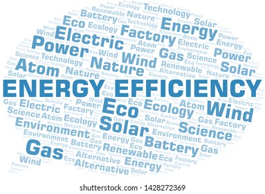 Energy Efficiency Word Cloud Wordcloud Made Stock Vector (Royalty Free ...