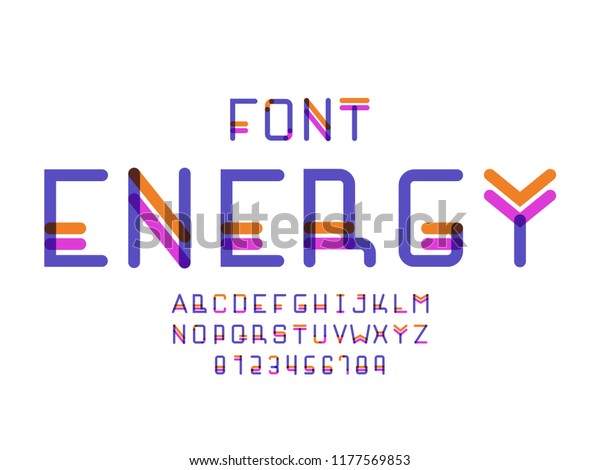 Energy Font Vector Alphabet Letters Numbers 스톡 벡터(로열티 프리) 1177569853 ...