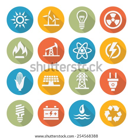 Energy Icons Stock Vector (Royalty Free) 254568388 - Shutterstock