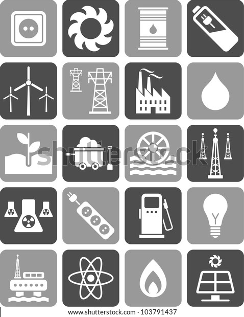 Energy Icons Stock Vector (Royalty Free) 103791437 | Shutterstock