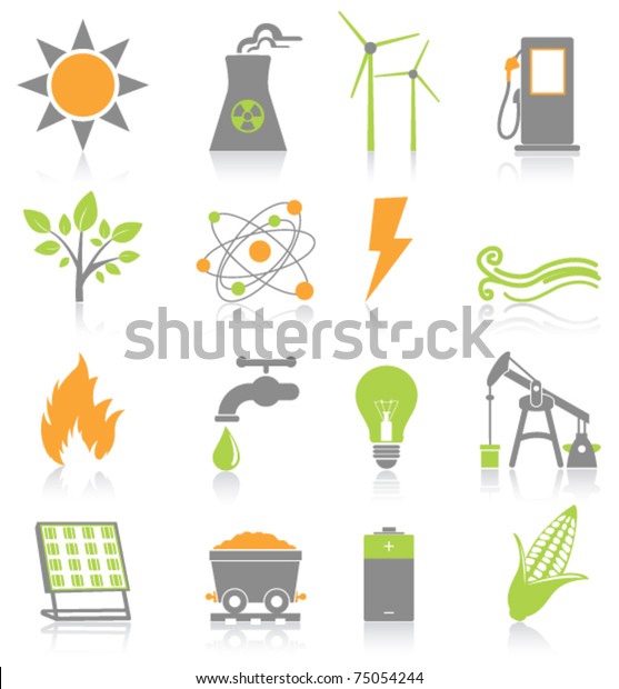 Energy Icons Stock Vector (Royalty Free) 75054244