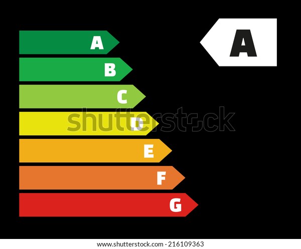 Energy Labels Classes On Black Background Stock Vector (Royalty Free ...