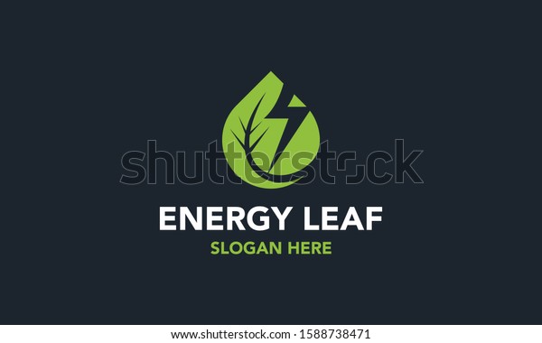 Energy Leaf Vector Royalty Logo Design Stock Vector (Royalty Free ...