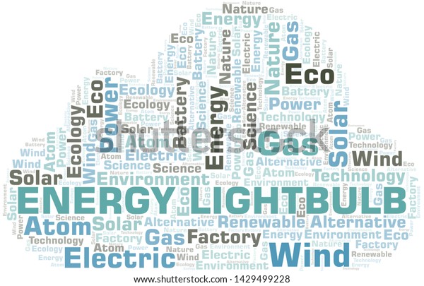 Energy Lightbulb Word Cloud Wordcloud Made Stock Vector (Royalty Free ...