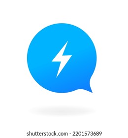 Energy Message Icon Thunder Sign Electricity Stock Vector (Royalty Free ...