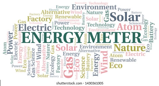 Energy Meter Word Cloud Wordcloud Made Stock Vector (Royalty Free ...