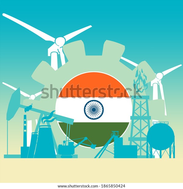 Energy Power Icons Set Flag India Stock Vector (Royalty Free ...
