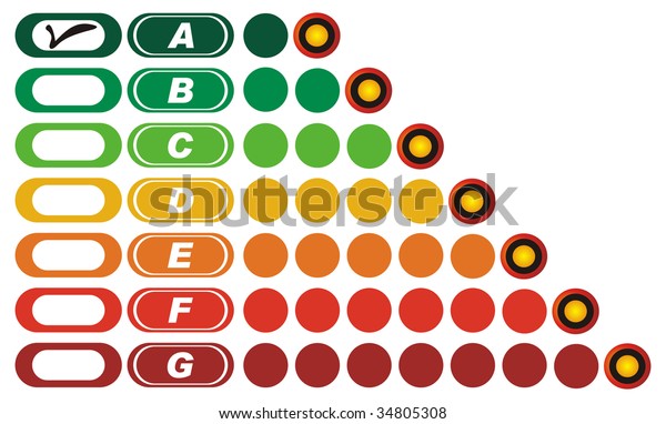 Energy Rating System On White Background Stock Vector (Royalty Free ...