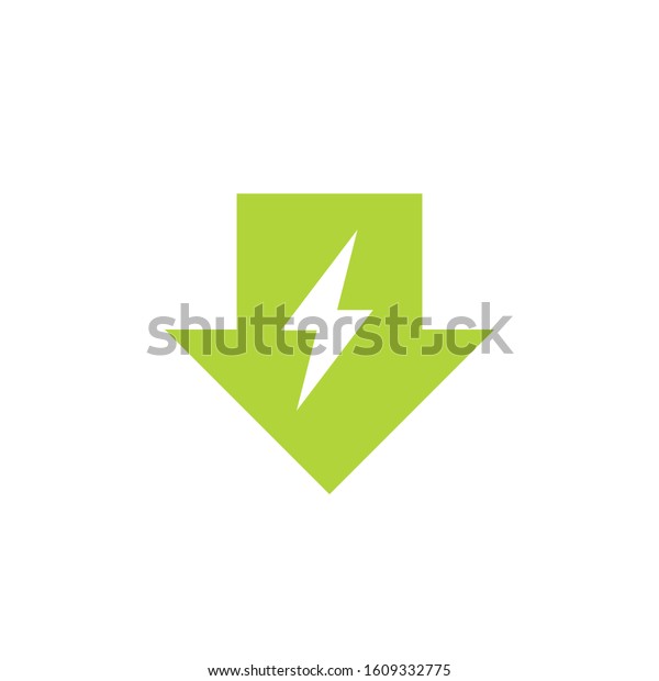 Energy Reduction Green Arrow Icon Clipart Stock Vector (Royalty Free ...