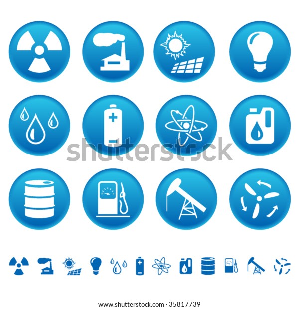 Energy Resource Icons Stock Vector (Royalty Free) 35817739